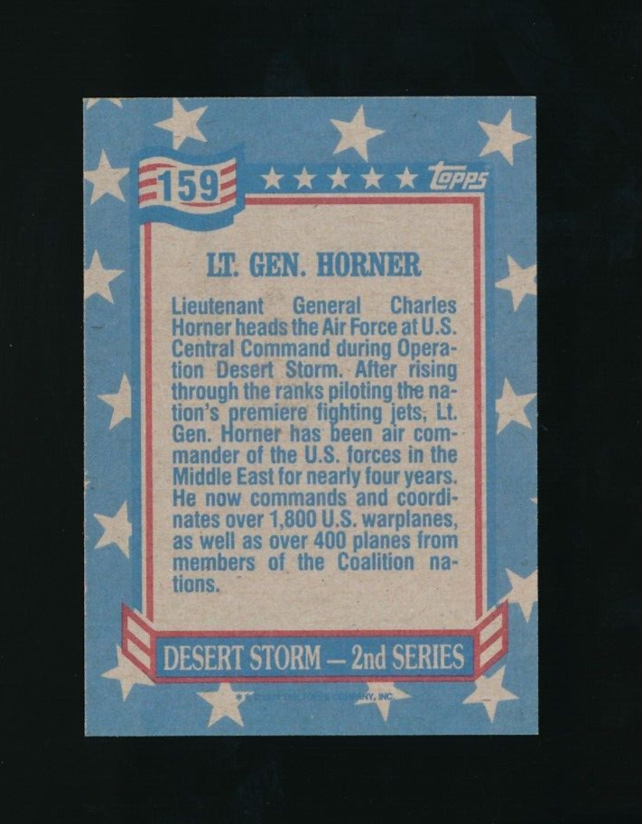 1991 Topps Desert Storm #159 Lt General Charles Horner signed auto gold ...