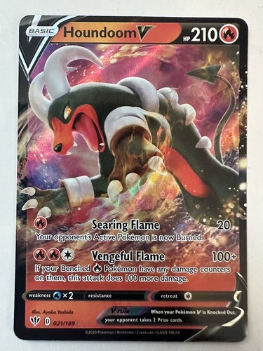 Pokemon Darkness Ablaze Houndoom V 021/189 Ultra Rare Holo NM Pack ...
