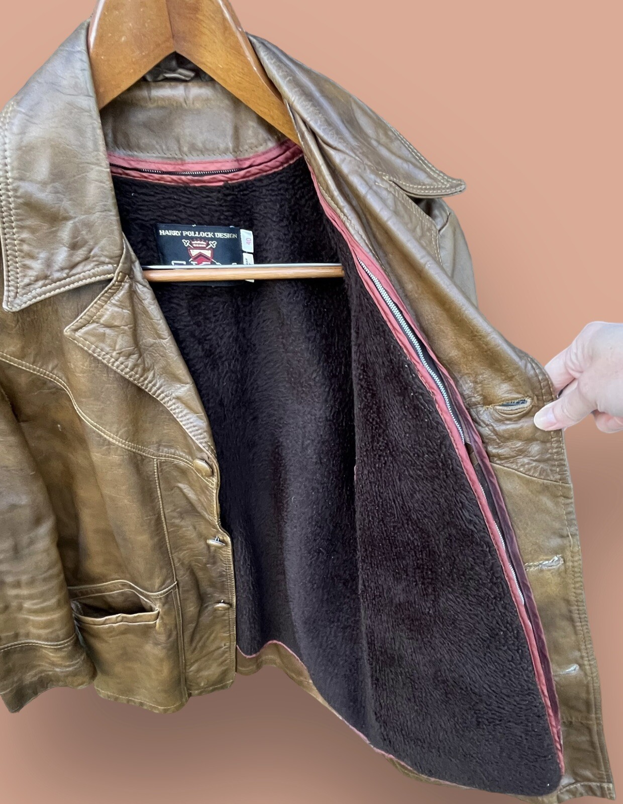 Vintage 1970s 70's Harry Pollock Design SKM Brown Lea… - Gem