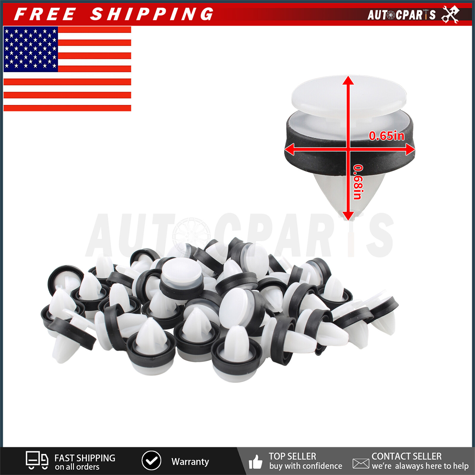 40x Front Door Plastic Trim Clips W716507-S300 For Ford Transit Door ...