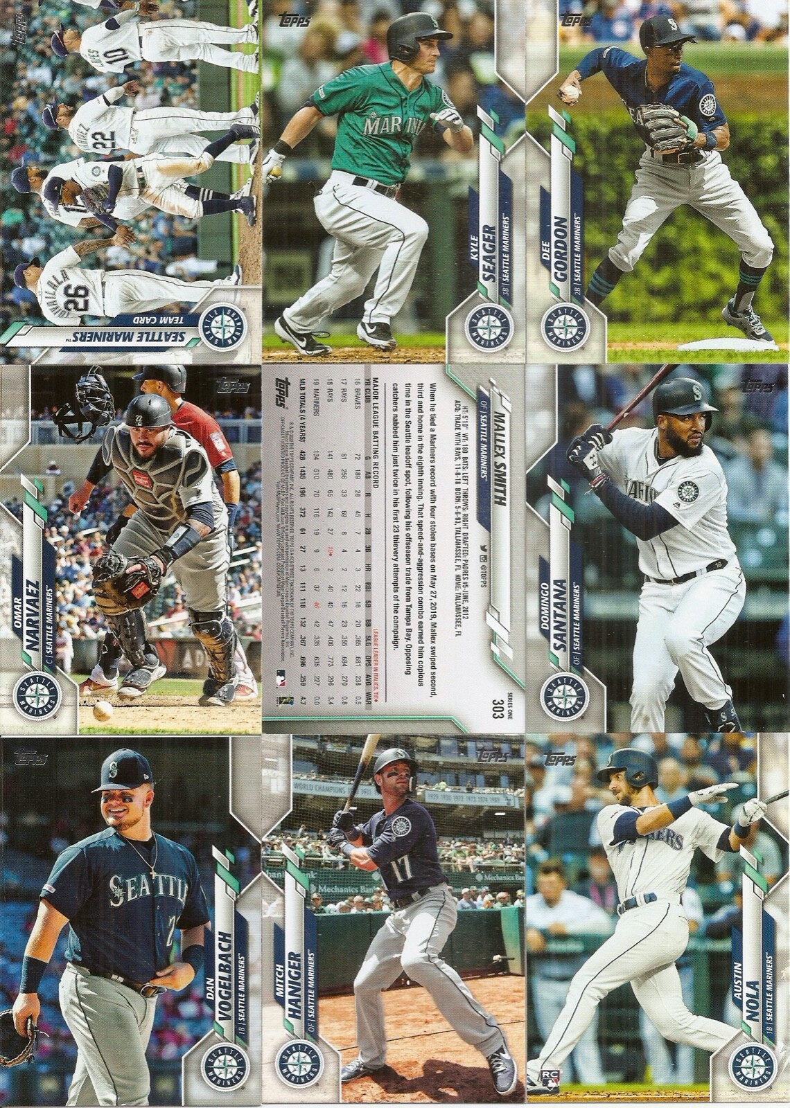 2020 Topps Mariners OD + Regular + Update + Snowflake Complete Team Set ...