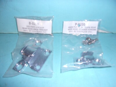 1932 Ford Passenger Car and Truck Hood Mount Brackets Chrome with ...