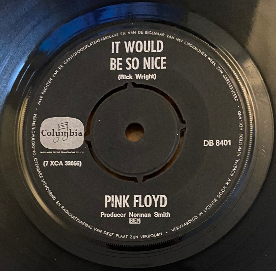 Pink Floyd It Would Be So Nice Julia Dream 1968 Orig Dutch 45 Rare ...