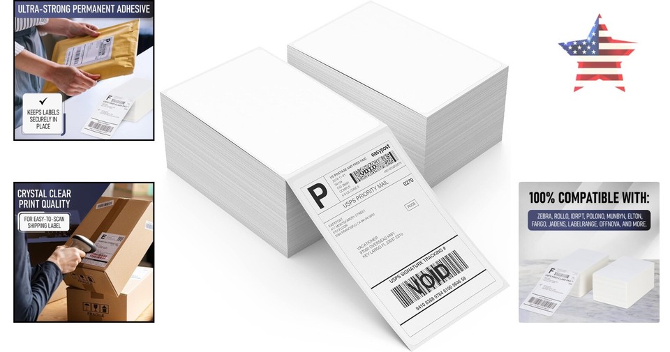 Commercial Grade Thermal Shipping Labels - 4x6 - 500 Labels - Permanent ...