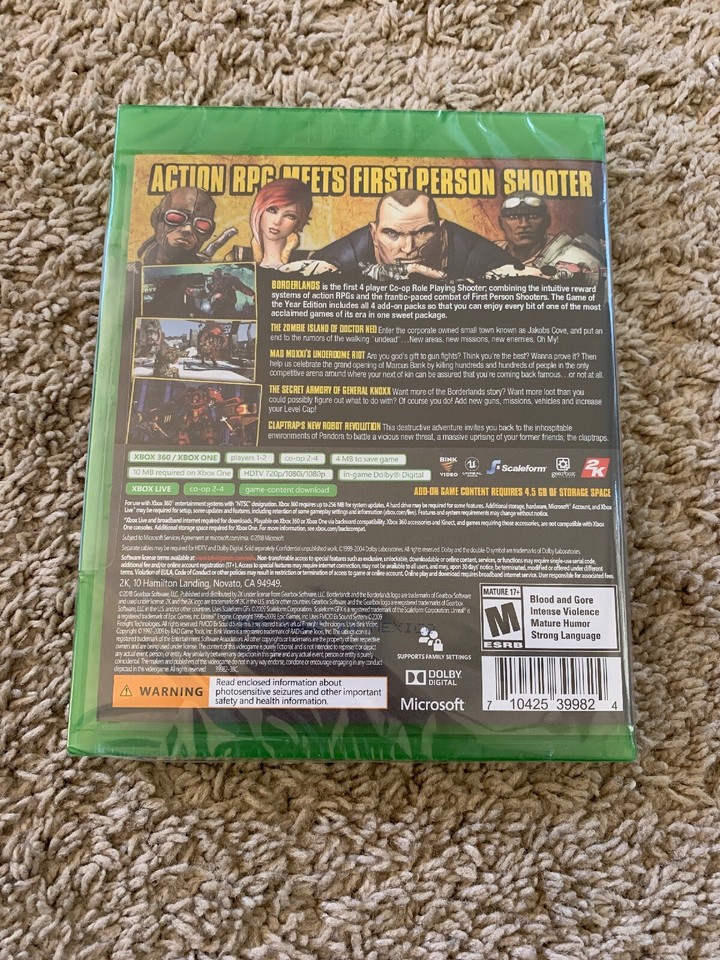 BORDERLANDS - GAME OF THE YEAR EDITION - XBOX ONE XBOX 360 NEW FACTORY ...