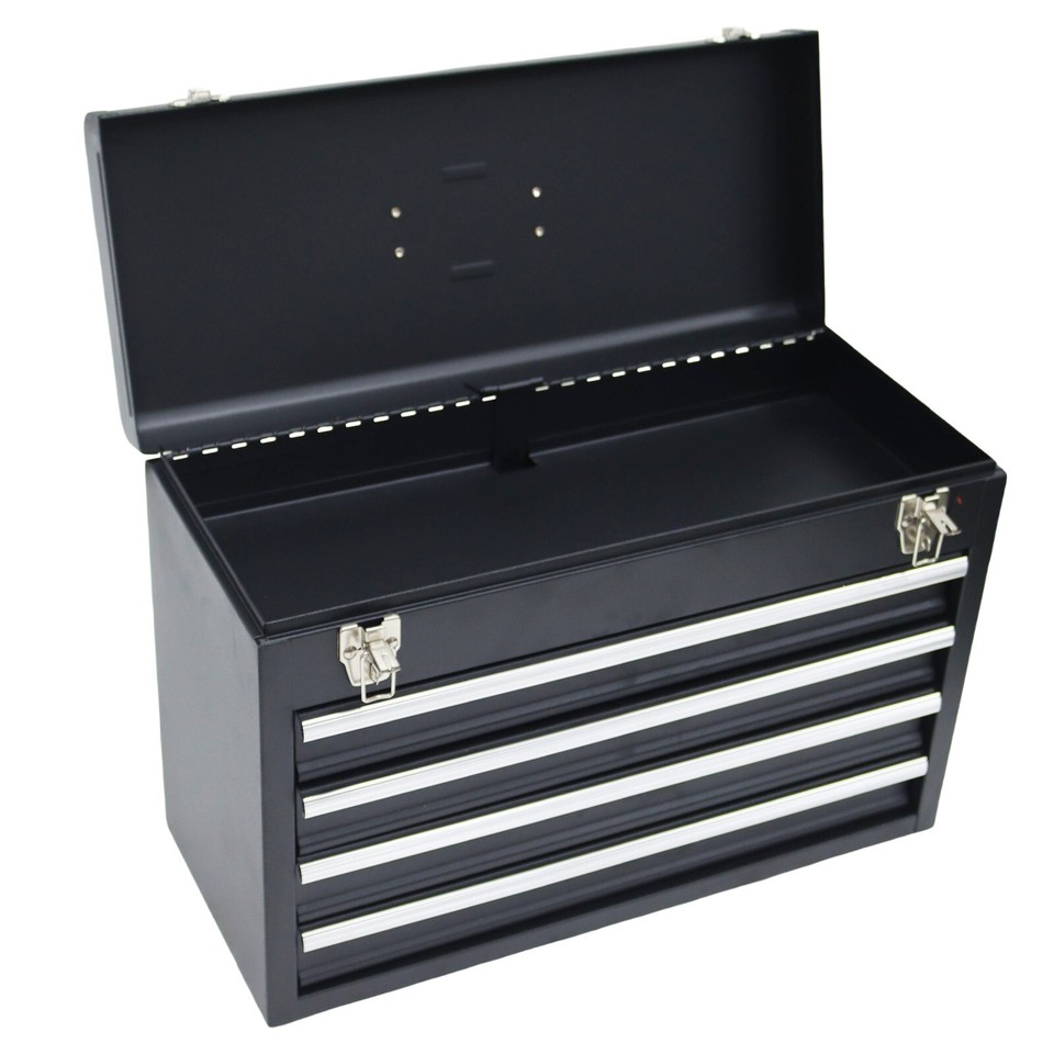 4 Drawers Portable Tool Box Hardware Storage Box Cabinet with Locking ...