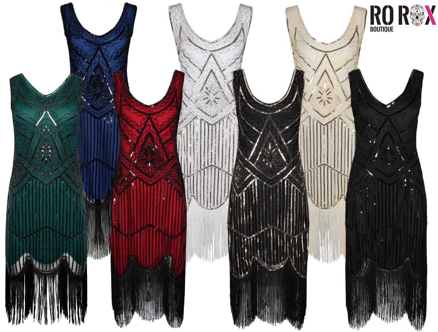 Ro Rox Great Gatsby Costume 1920's Cocktail Party Sequin Fringe Flapper ...