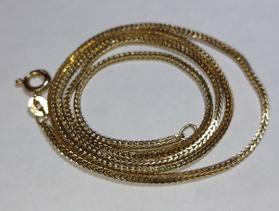Solid 14k gold Italian foxtail chain necklace 4.68 grams - 18" | eBay