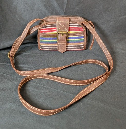 Women's Vintage 90s Joe Boxer Multi Striped Mini Crossbody Organizer ...