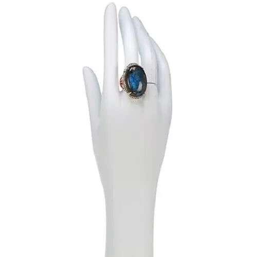 HSN Rarities Gold-Plated Sterling Labradorite & White Zircon Vermeil ...