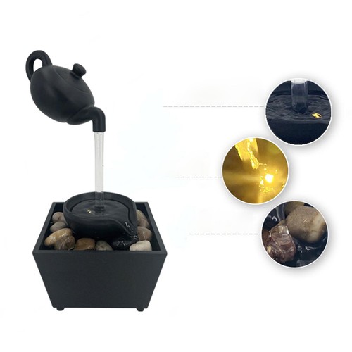 Floating Teapot Water Fountain Tabletop Waterfall Decoration for Home ...