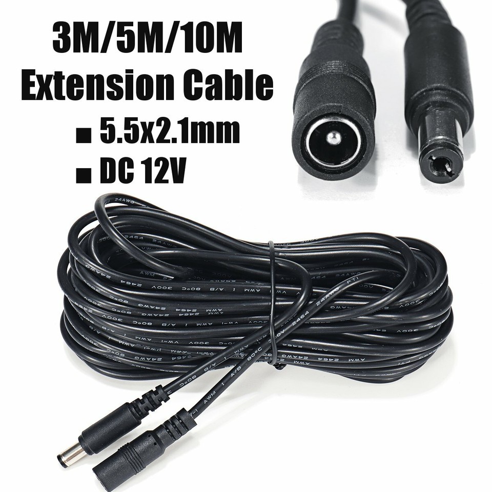 DC Power Extension Cable 5.5mm x 2.1mm for CCTV Camera/ Led Light/ DVR ...