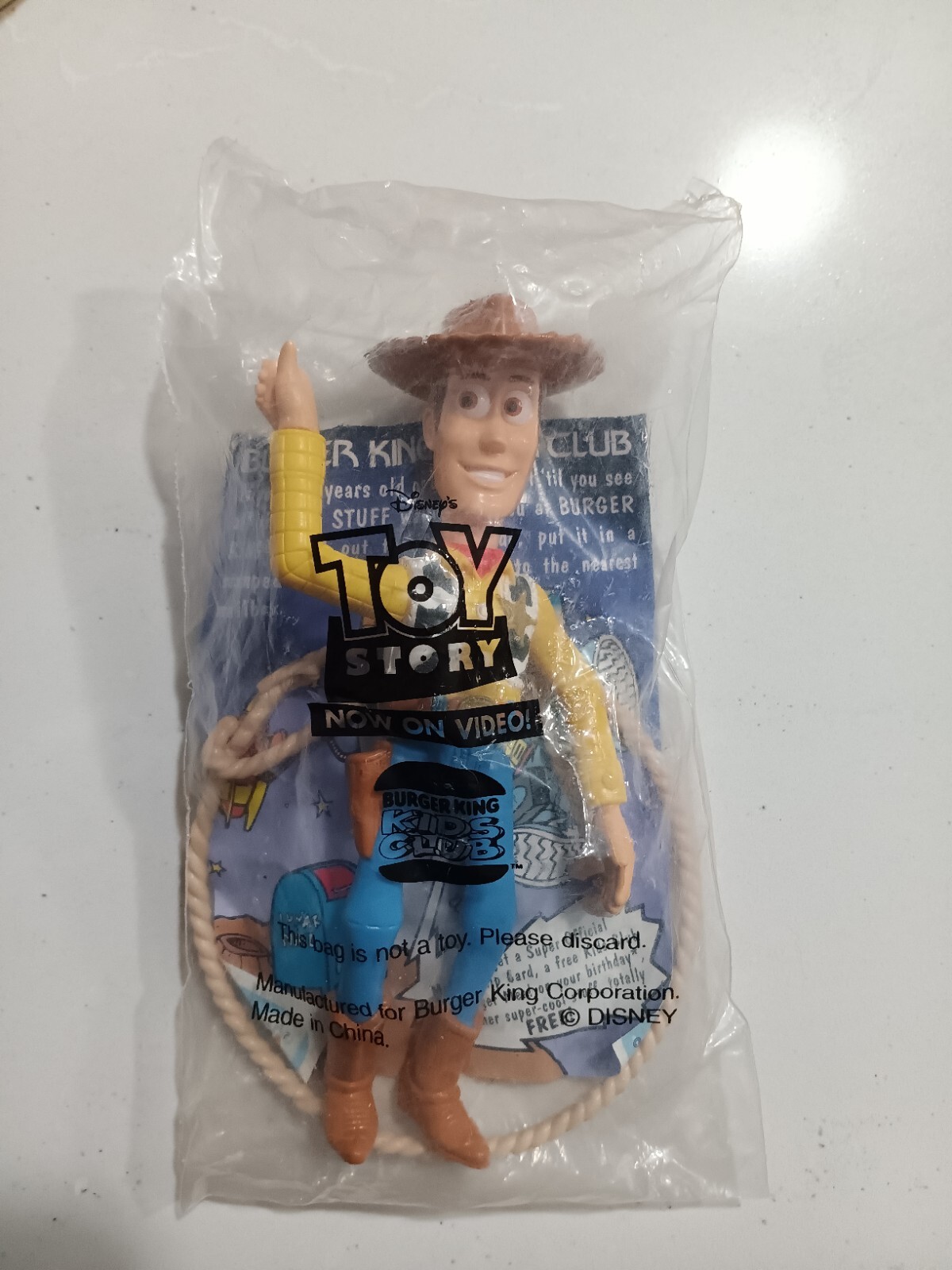 1995 Disney Toy Story Burger King Woody Kids Club Figure Sealed ...