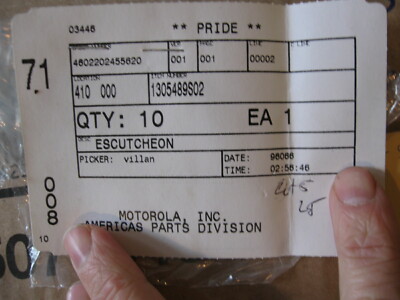 OEM LOT of 5 Motorola Radio 2 CH Seal Cover Top Label Radius P10 P50 ...