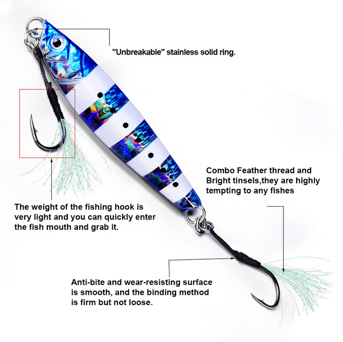 20X Assist Hooks High Carbon Steel Jigging Fishing Hook with PE Line 11 ...