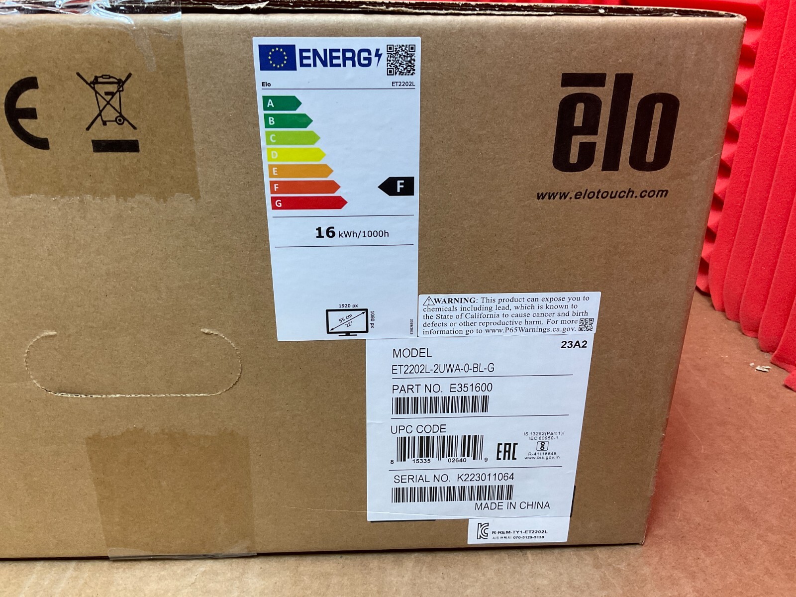 Elo Touch Solutions E351600 22 inch LCD Touchscreen Monitor for sale ...