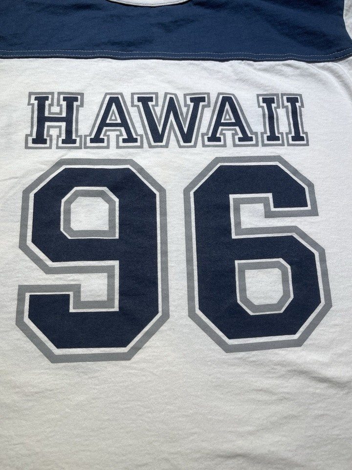 Vintage Hawaii 96 T-Shirt Jersey Style Color Block Ringer Single Stitch ...