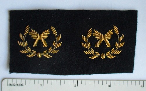 Pair WW2 USMS Bullion WARRANT CLERK PATCHES MARITIME SERVICE MERCHANT ...