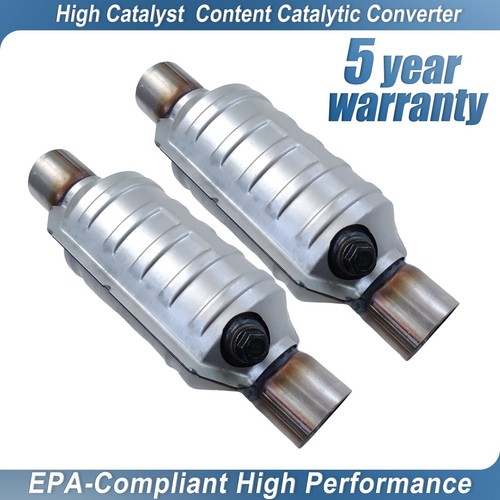 US 2.25" Inlet/Outlet Catalytic Converter Universal EPA Stainless Steel ...