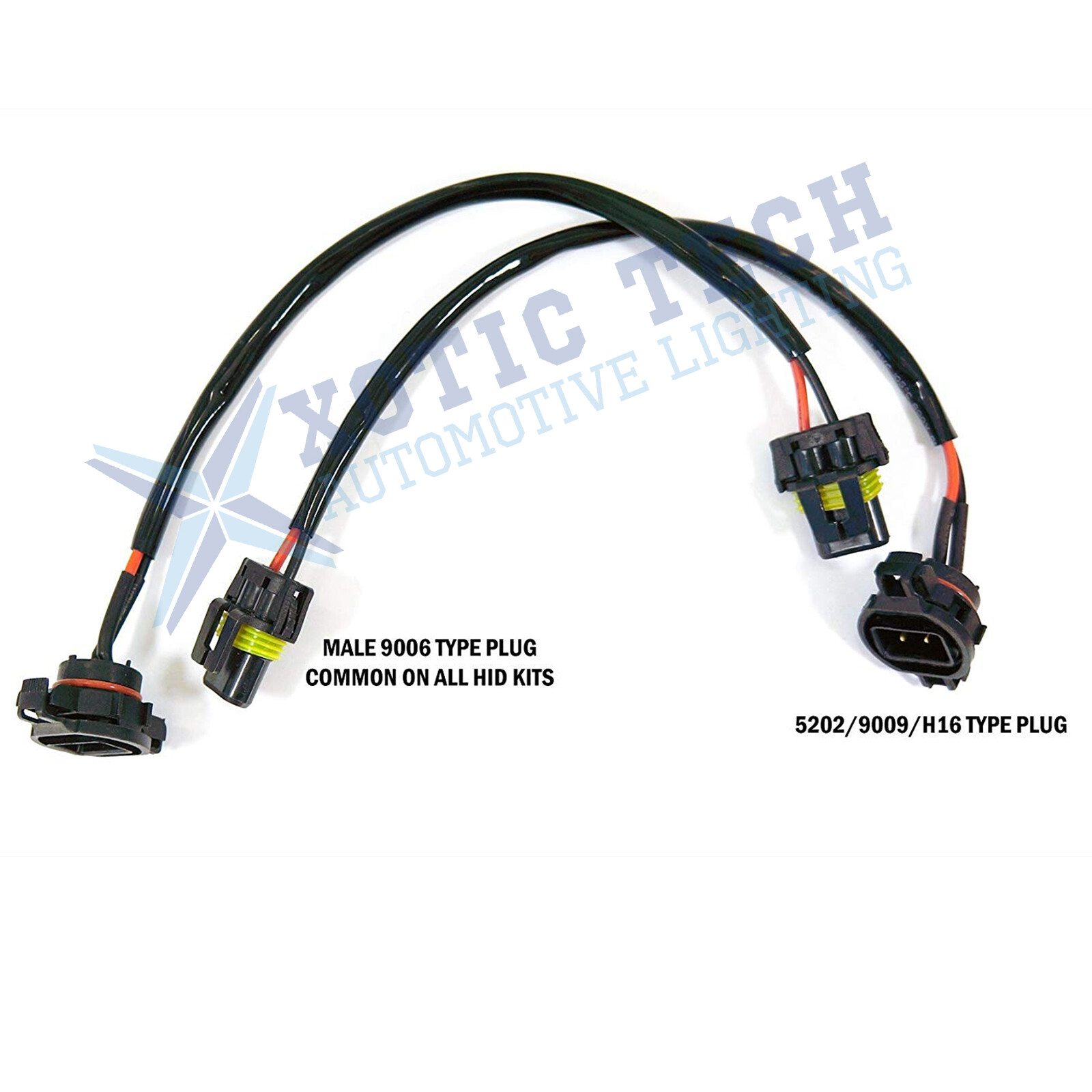 2pcs 5202 to 9006 HID Headlight Bulbs Wire Harness Cord Cable ...