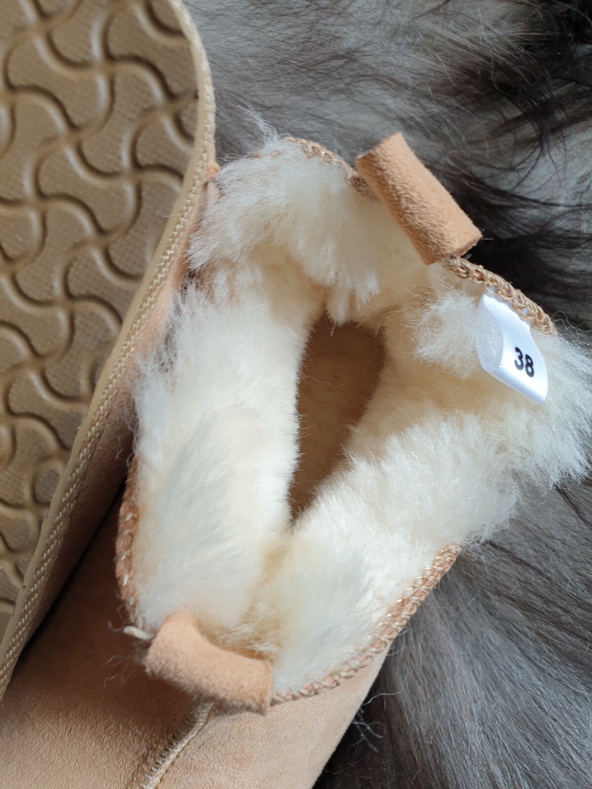 Genuine 100% Natural Sheepskin, real wool Slippers Men Women Fur Lined ...