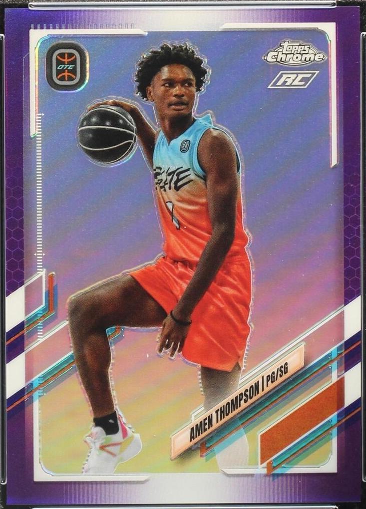 2021-22 Topps Chrome OTE Overtime Elite - Amen Thompson #81 Purple ...