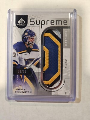 JORDAN BINNINGTON 2022-23 SP Game Used SUPREME PATCHES JUMBO PATCH 04/ ...