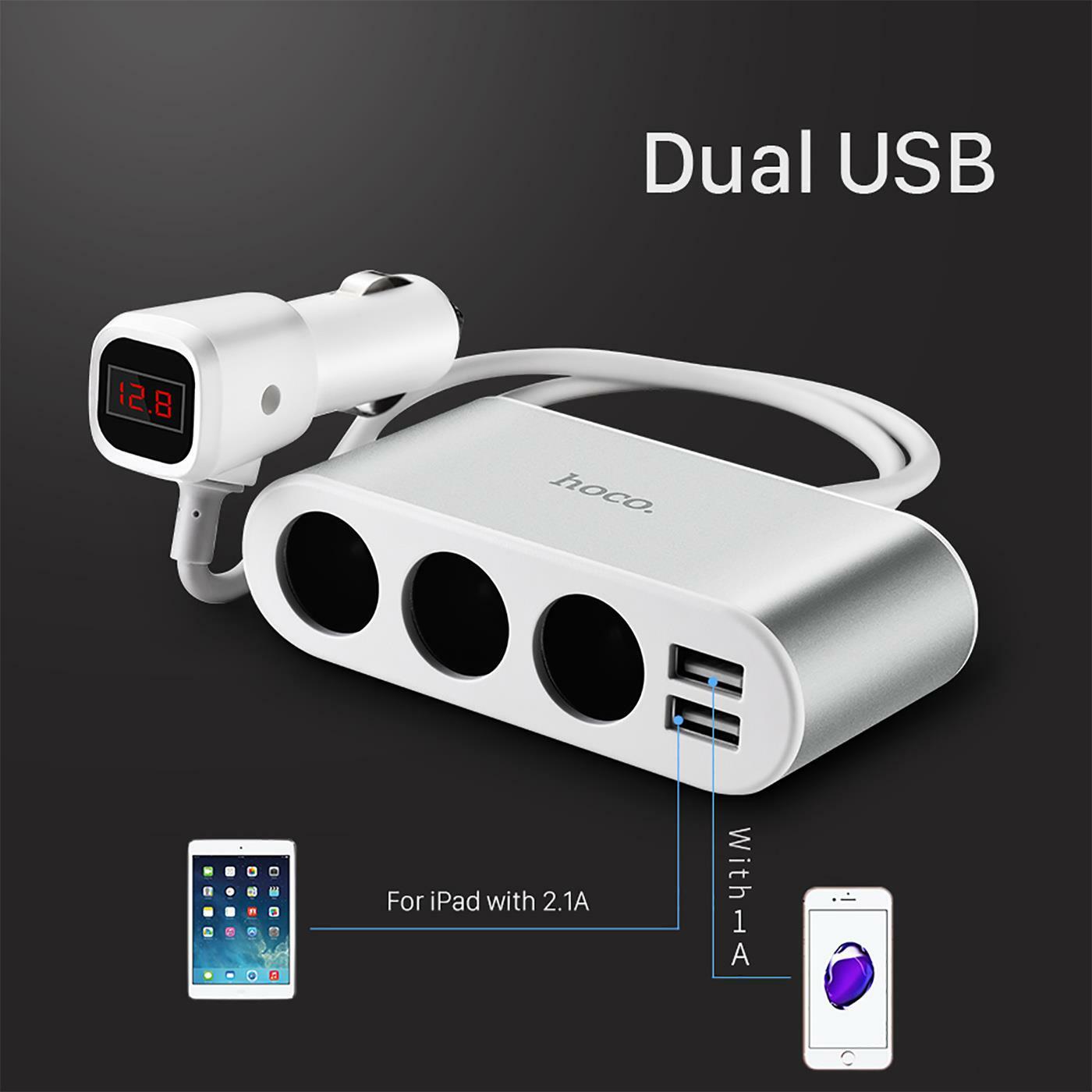 Adapter 2x USB PKW 12V 24V KFZ Verteiler Dose Zigarettenanzünder ...