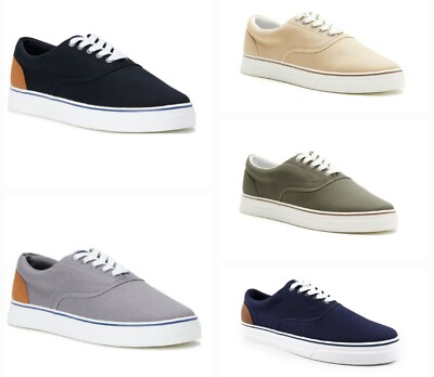 Chaps Men's Pick Memory Foam Casual Canvas Lace-up Fashion Sneakers ...