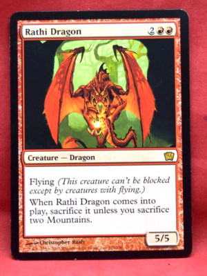 OVERSIZED Rare Rathi Dragon 9th Edition Block Magic the Gathering TCG ...