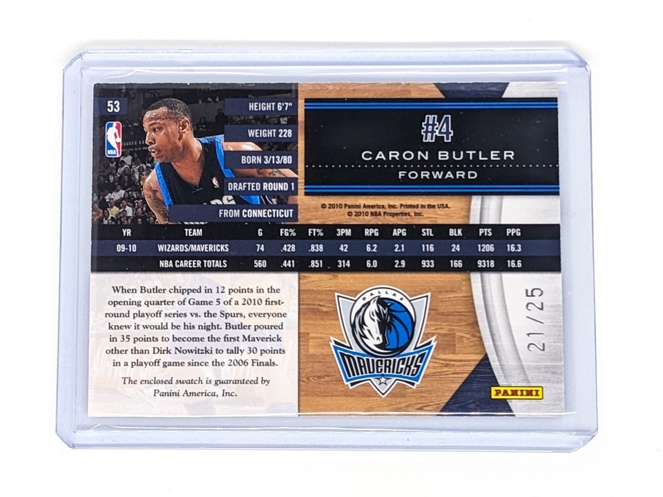 2010-11 Limited Threads Prime #53 Caron Butler /25 Dallas Mavericks | eBay