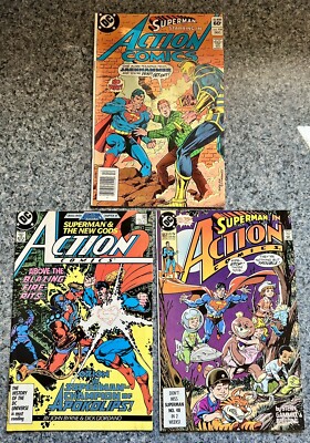 (3) Action Comics #538, 586 & 657 (DC) NM-M Vintage. Charity Auction | eBay