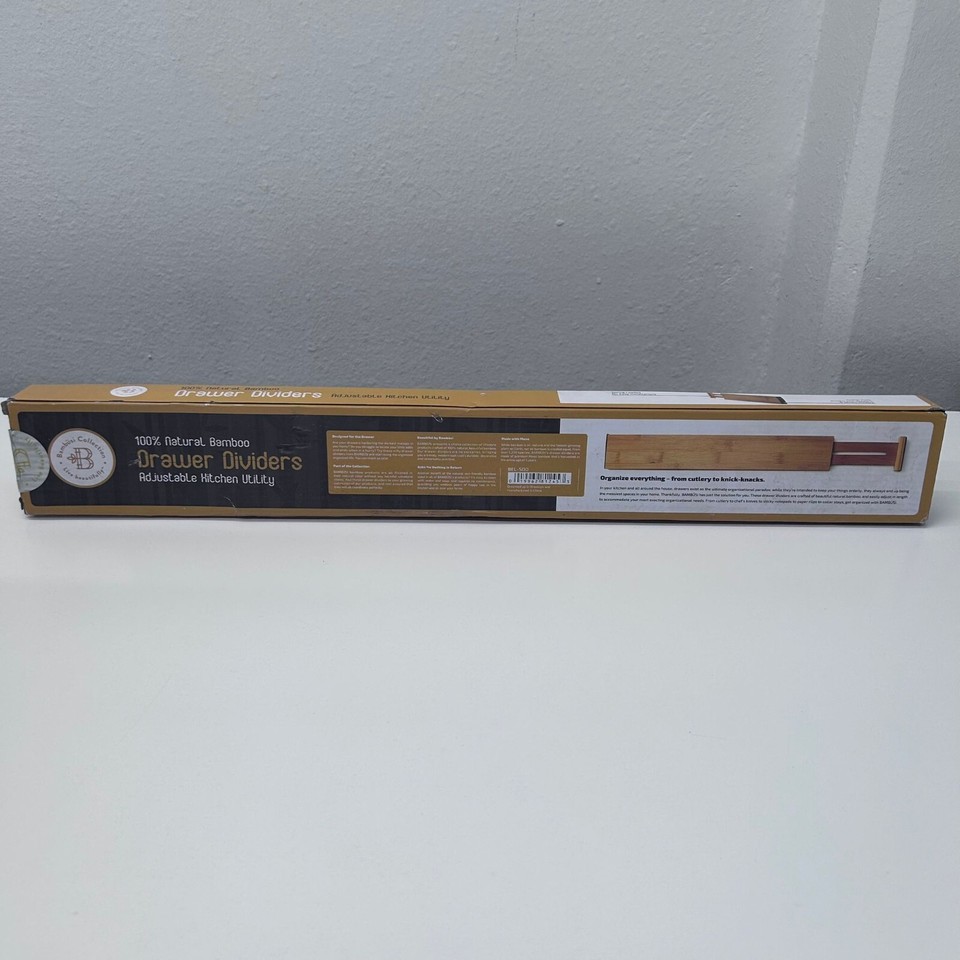 Bambusi Collection Adjustable Bamboo Drawer Divider Organizers - PACK ...