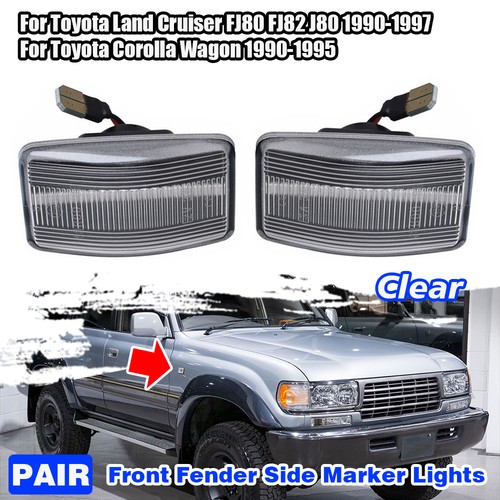 2x Front Fender Side Marker Lights For Toyota Land Cruiser FJ80 FJ82 ...