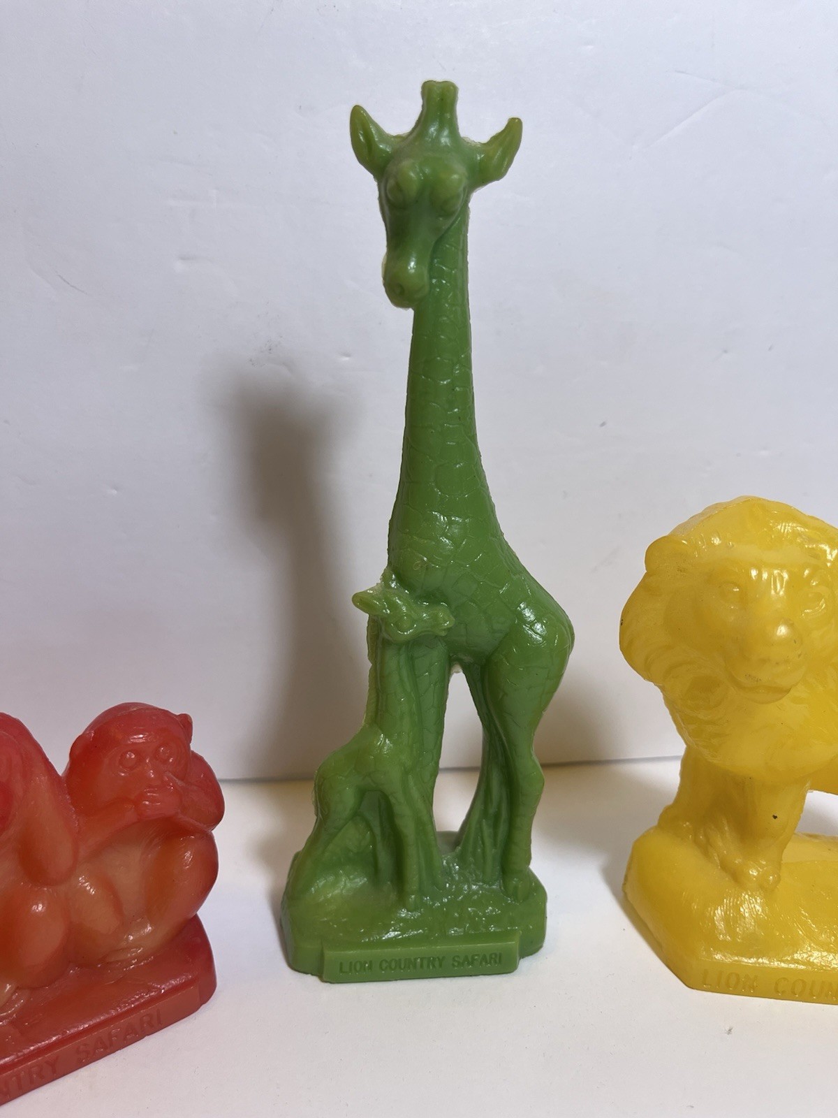 3 VINTAGE LION COUNTRY SAFARI BLOW MOLD PLASTIC WAX ANIMALS Lion ...