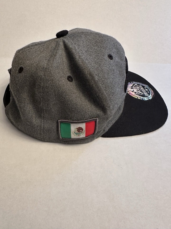 NEW Hecho En Mexico Baseball Cap Flat Bill Snapback Gray Black Mexican ...