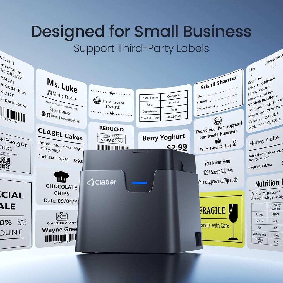 CLABEL Desk Bluetooth Barcode Label Printer: 221D Label Maker with ...