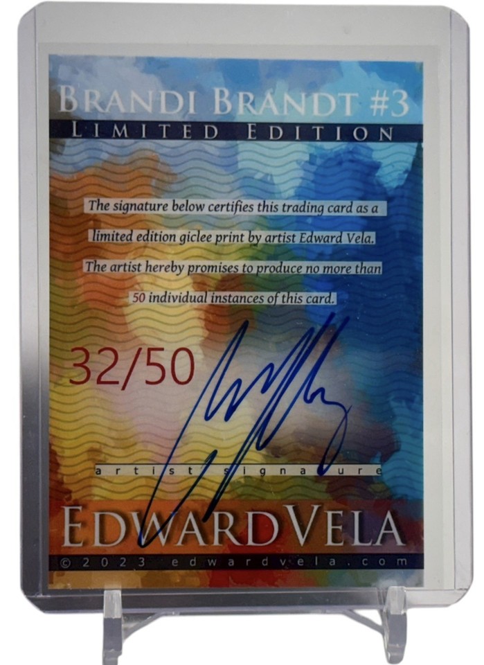 Brandi Brandt Playboy Model LE Art Card No. 3 #32/50 Auto Signed Edward ...