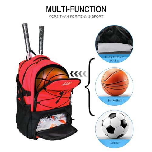 |Tennis Bag Tennis Backpack for Men Women-Large Tennis Racket Bag with ...