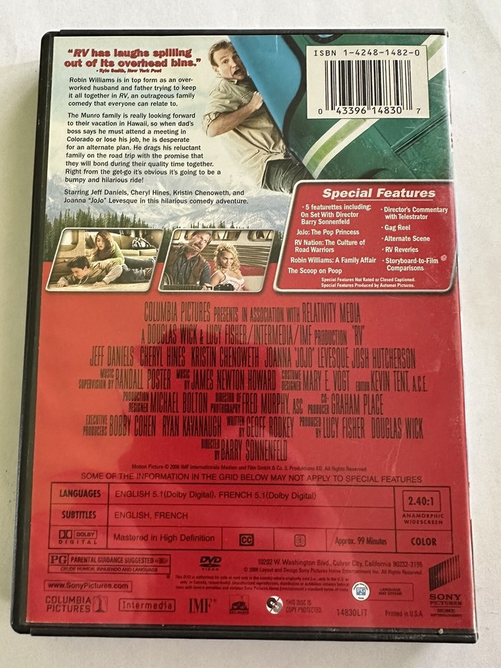 RV (DVD, 2006, Widescreen) Robin Williams 43396148307| eBay