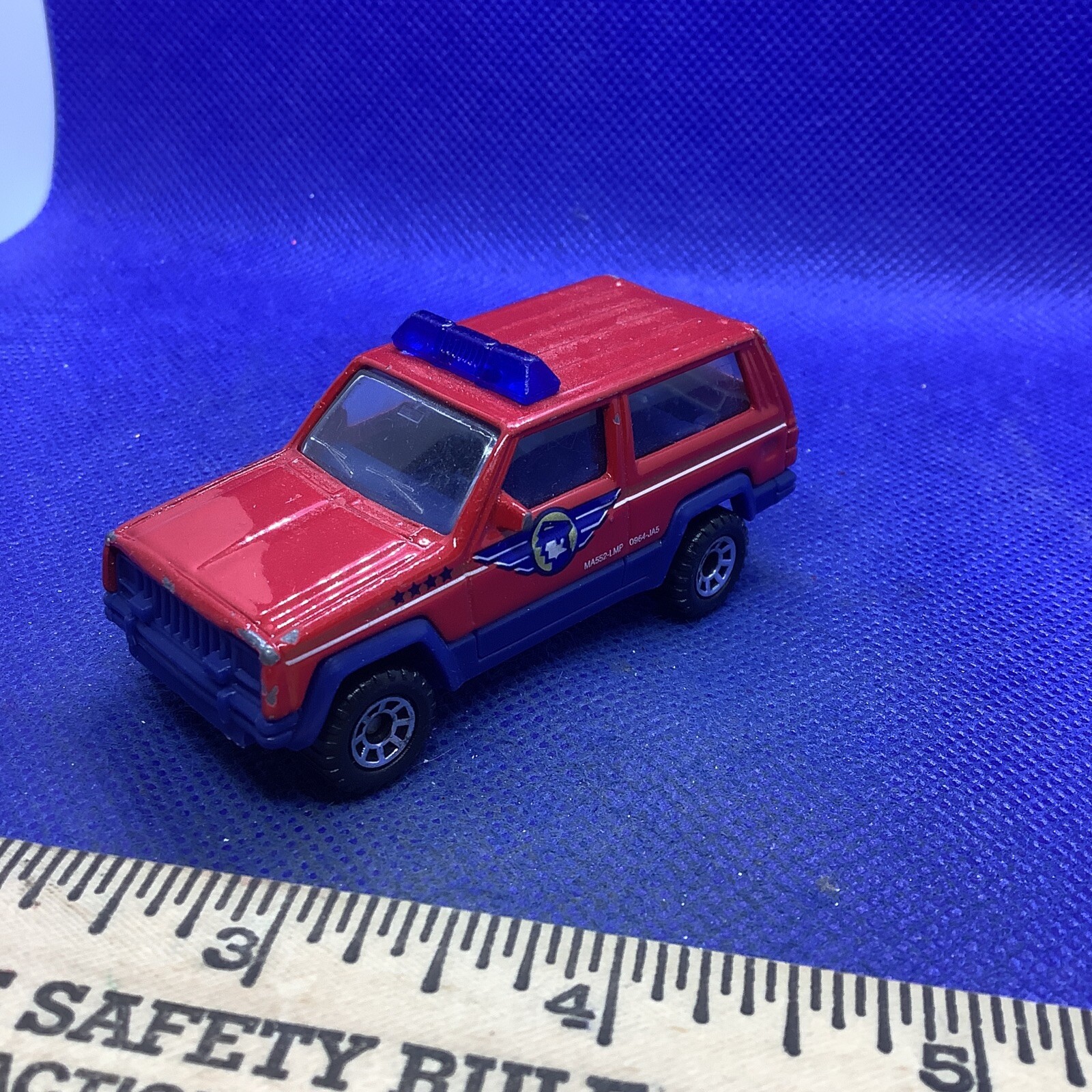 1986 Matchbox Red Jeep Cherokee, Fire Chief, 1:58 scale, Made in China ...