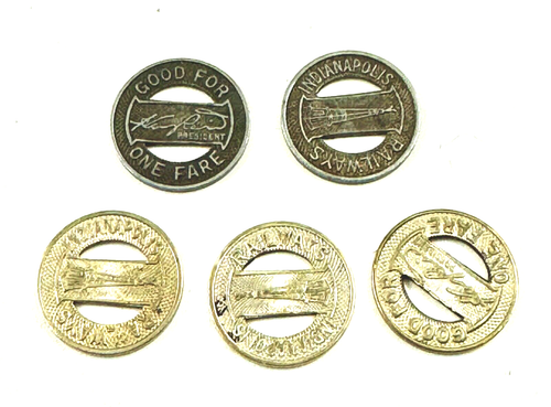 Set Of 5 Vintage Indianapolis Bus Transit Tokens | eBay