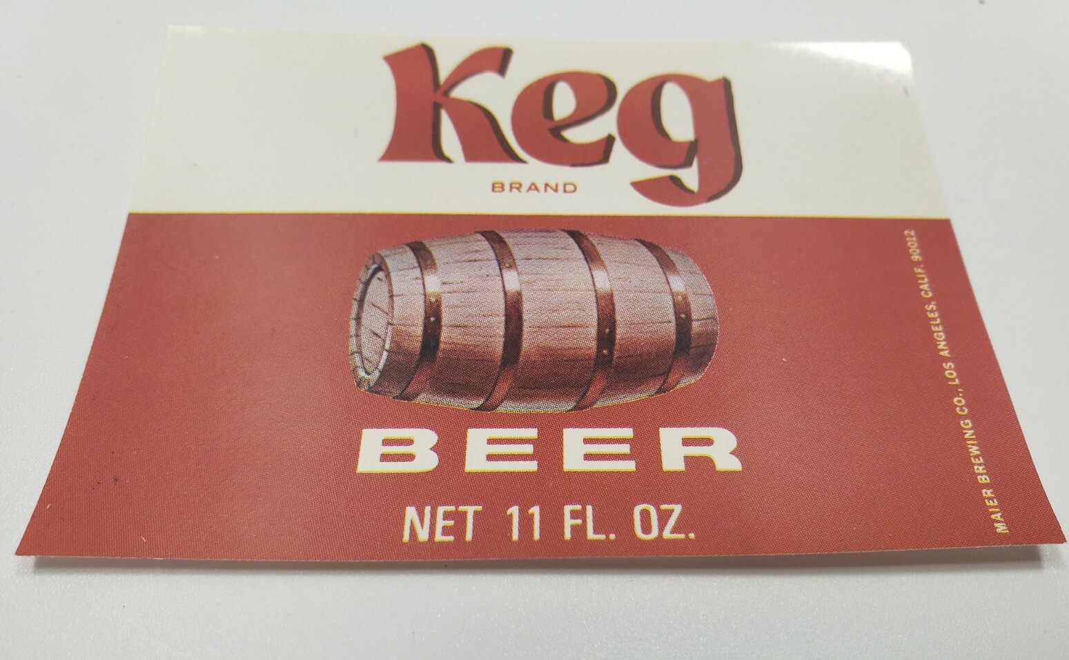 Keg Brand Beer Label / Maier Brewing / Los Angeles CA / Vintage / MINT ...