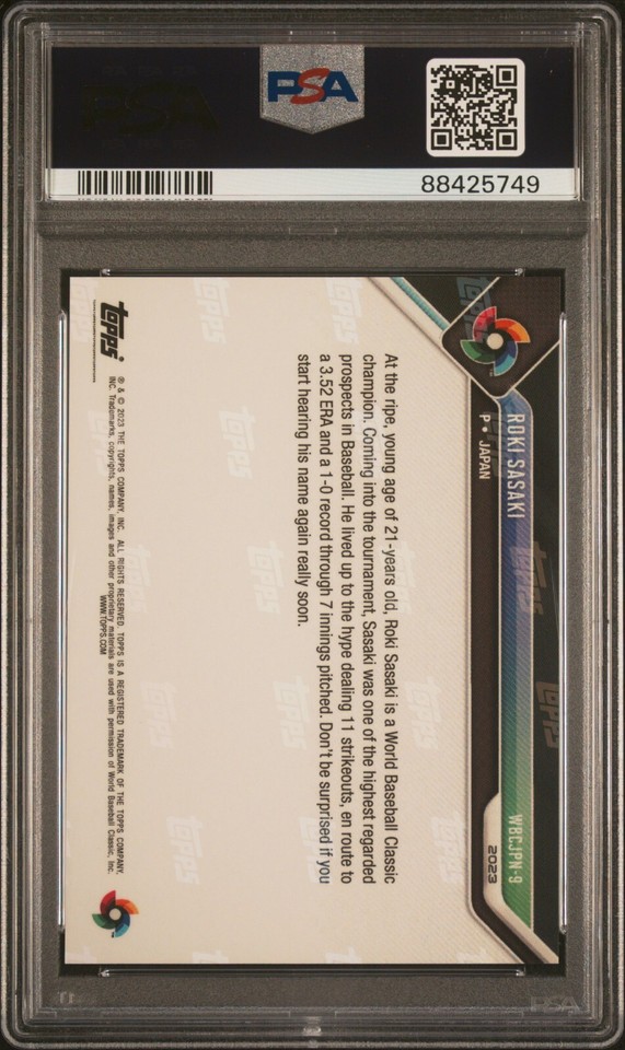 2023 TOPPS NOW #WBCJPN9 ROKI SASAKI * PSA 10 * WBC CHAMPIONS JAPAN NPB RC *QTY* | eBay