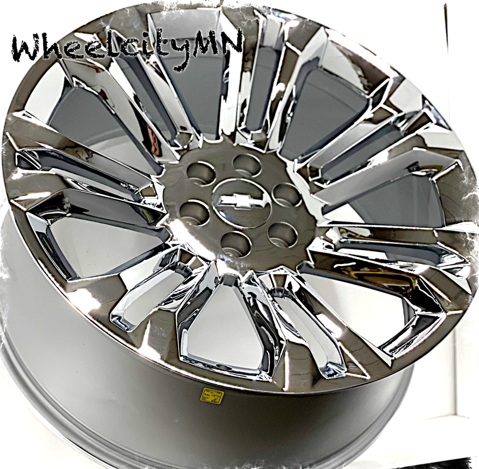 22" chrome OE 5666 replica wheels fits 2024 Chevy Silverado Tahoe LTZ ...