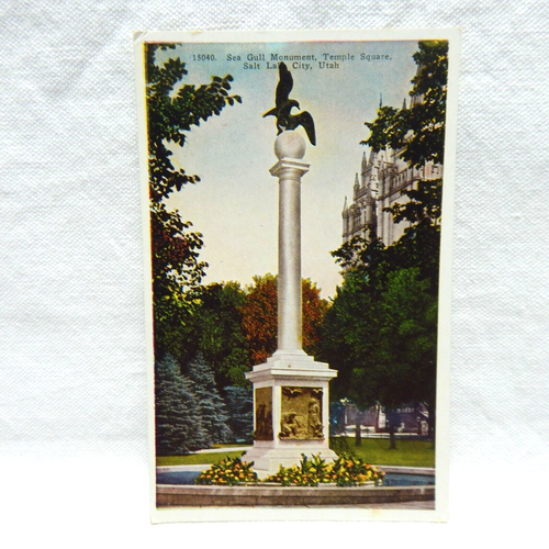 SALT LAKE CITY UTAH SEAGULL MONUMENT TEMPLE SQUARE POSTCARD | eBay