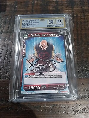 Tien Shinhan Dragon Ball Super Card Graded 10 Signed John Burgmeier | eBay