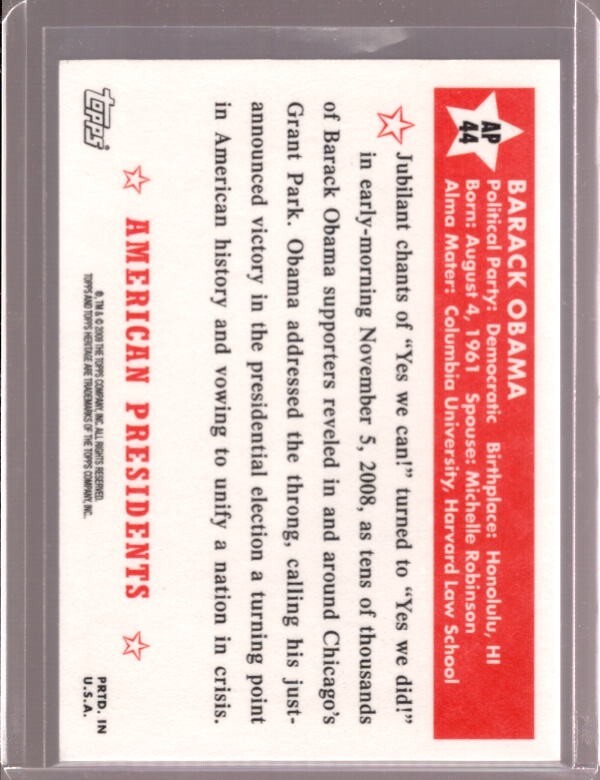 BARACK OBAMA 2009 Topps American Heritage American Presidents #AP44 | eBay