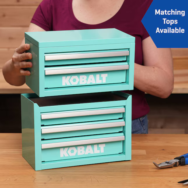 NEW Kobalt Mini-Base 3-Drawer TEAL Steel Toolbox Jewelry Box VIRAL FREE ...