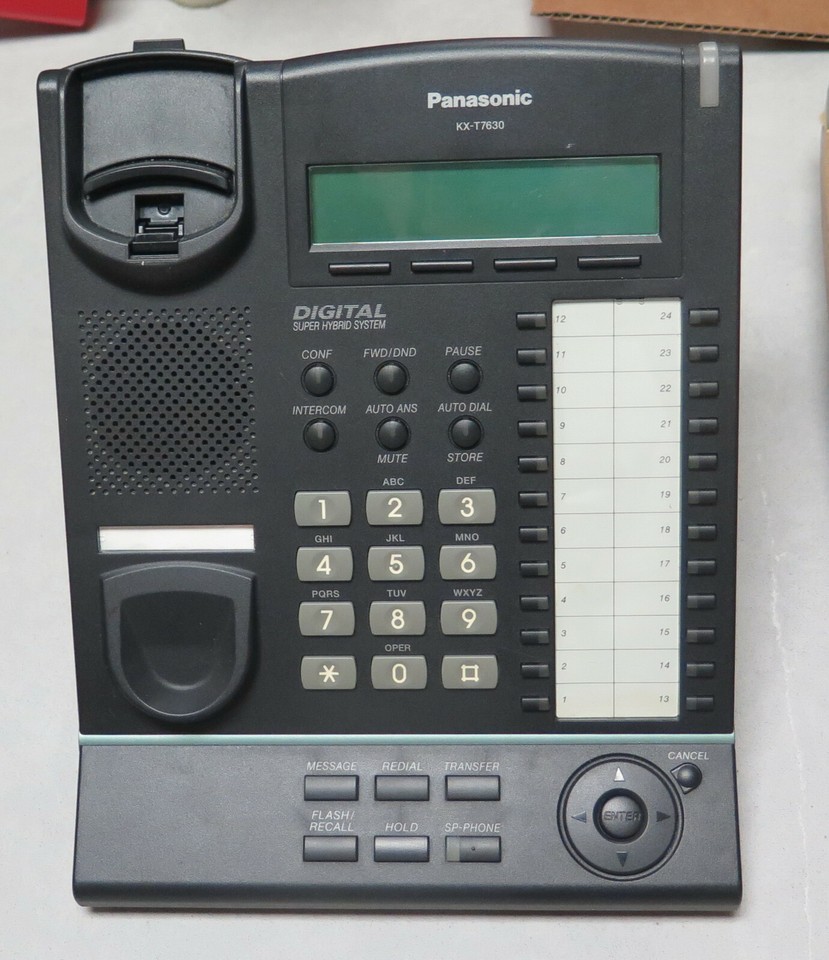 Panasonic KX-T7630 w/ T7640 Black Digital Display Corded Phone 3 Line w ...